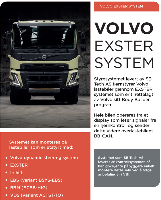 Volvo fjernstyring (Exster) :: SB Tech AS